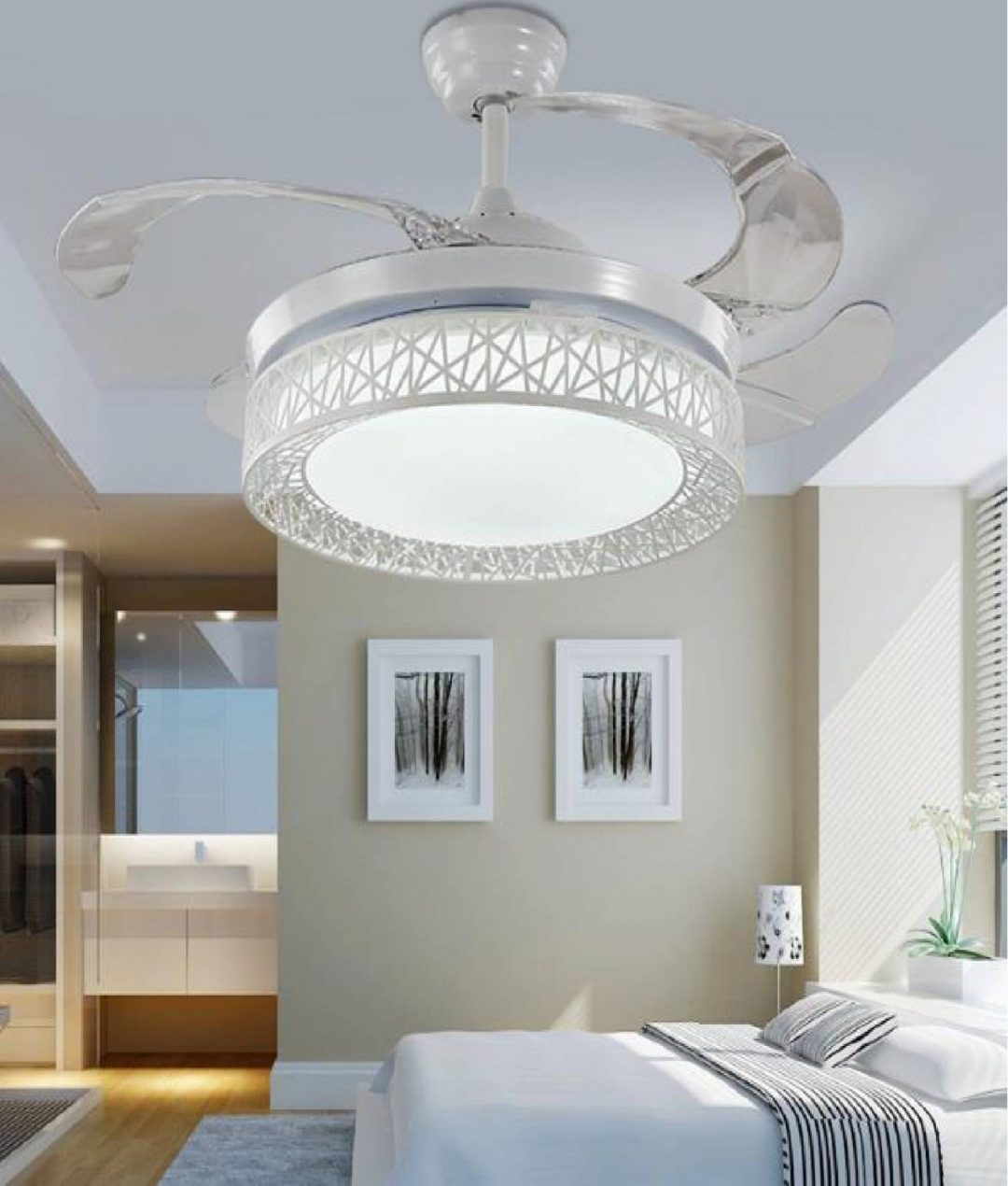 White ceiling fan light | Dk Lighting | Quality LED Supplier